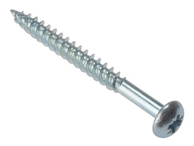 Forgefix General Purpose Pozi Screws with Round Head - Zinc Plated, 1 ...