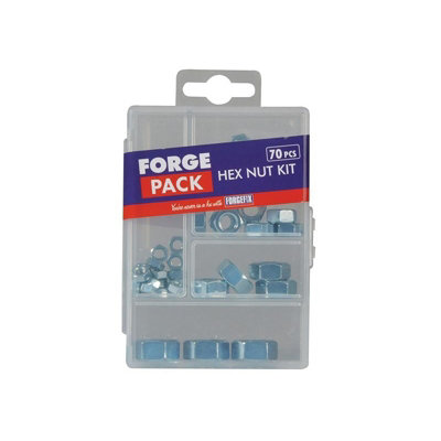 Forgefix Hexagon Nut Kit Forgepack 70 Piece Multi Colour (One Size)