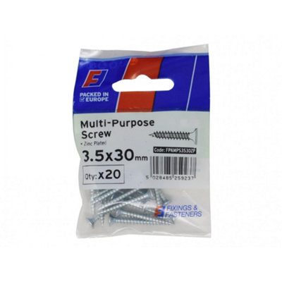 Forgefix Multi-purpose Pozi Screw Csk St Zp Forgepack Multi Colour (3.5 ...