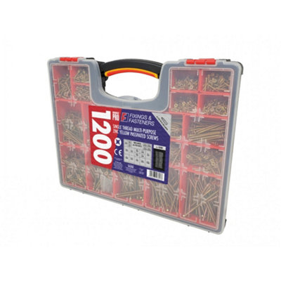 Forgefix Organiser Pro Multi-purpose Wood Screw Kit, 1200 Piece Multi ...