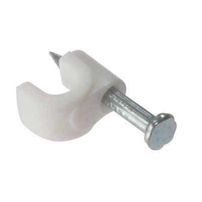 Forgefix Round Cable Clips White (6-7mm)