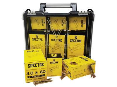 Forgefix Spectre 900 Piece Pozi Screw Assortment in Organiser Case ...