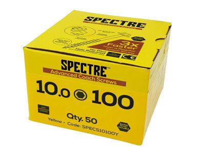 ForgeFix Spectre Coach Screw Hexagon Head ZY M10 x 160mm Box 50 ...