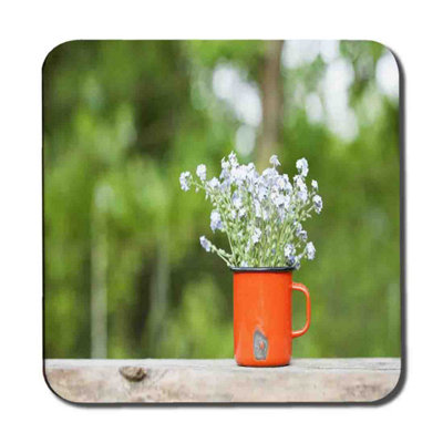 Forget Me Not Flowers Coaster Set / Default Title | DIY at B&Q