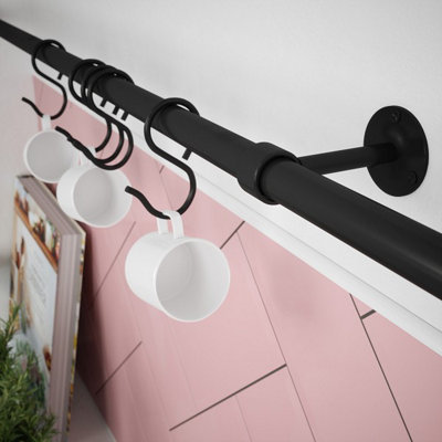 Forgeworks Easy-Fit Kitchen Utensil Rail Kit - Matt Black - 60cm with 8 ...