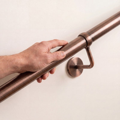 Forgeworks Premium Antique Copper 2.4m Indoor Stair Handrail Kit. Easy ...