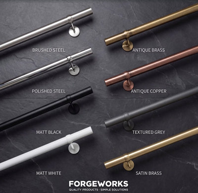 Forgeworks Premium Brushed Steel 3.6m Indoor Stair Handrail Kit. Easy ...