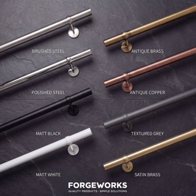 Forgeworks Premium Matt White 1.2m Indoor Stair Handrail TUBE ONLY ...
