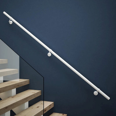 Forgeworks Premium Matt White 2.4m Indoor Stair Handrail Kit. Easy ...