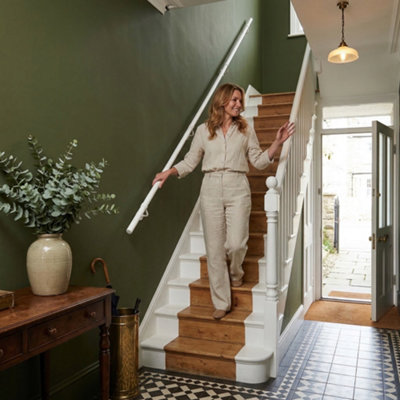 Forgeworks Premium Matt White 3.6m Indoor Stair Handrail Kit. Easy ...