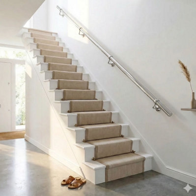 Forgeworks Premium Polished Steel 3.6m Indoor Stair Handrail Kit. Easy ...