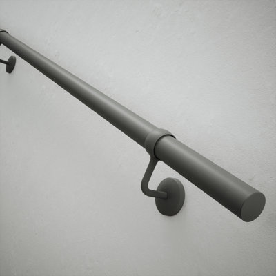 Forgeworks Premium Textured Grey 2.4m Indoor Stair Handrail Kit. Easy ...