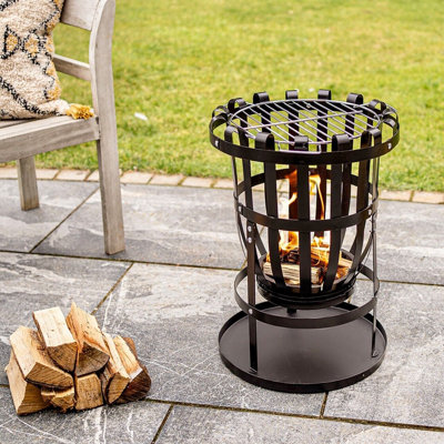 Forno Fire Basket with Chrome Plated Grill for BBQ Cooking - Metal ...