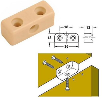 Fort Fasteners Modesty Block Beige Pack of 20