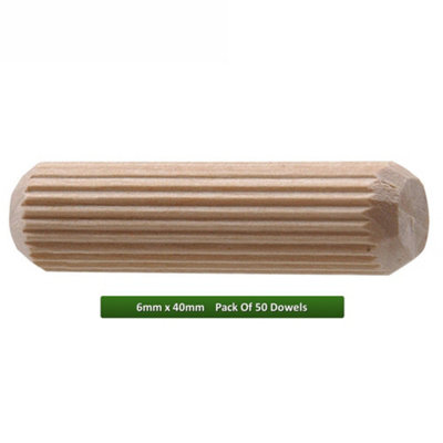 Fort Fasteners Wooden Dowel 6mm x 40mm Pack of 50
