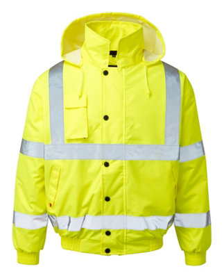 Fort Hi-Vis Waterproof Bomber Work Jacket Yellow - XXL