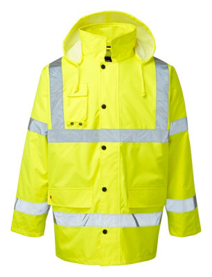 Fort Hi-Vis Waterproof Motorway Jacket Yellow - L | DIY at B&Q