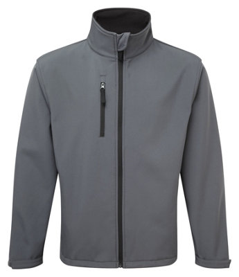 Fort Selkirk Waterproof Softshell Work Jacket Grey - M | DIY at B&Q