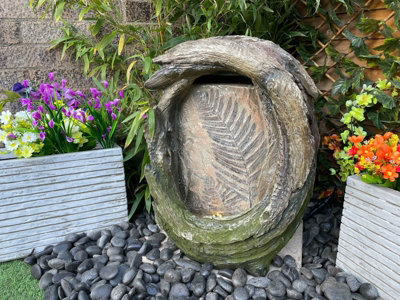 Buy Fossil Leaf Traditional Solar Water Feature at B&Q