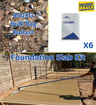 Foundation Slab Kit 10m2 x 50mm bulk bag of ballast and 6 bags of cement