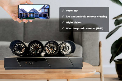 Four-Channel HD Home Security CCTV Camera System
