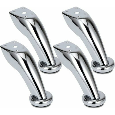 Four furniture leg pieces thick stainless steel chrome plated legs for ...