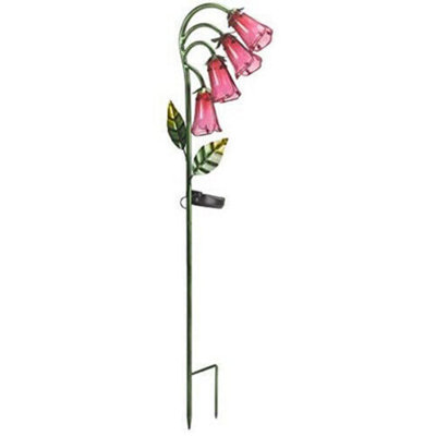Foxglove LED Solar Glass Flowers Stake Light - Large Hand Painted ...