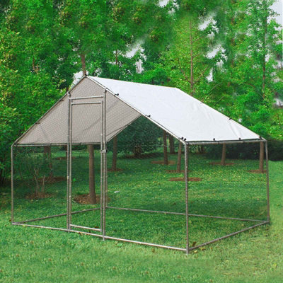 FoxHunter Chicken Run Cage Walk In Coop Poultry Hen Rabbit Kennel Hutch ...