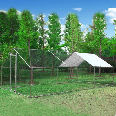 FoxHunter Chicken Run Cage Walk In Coop Poultry Hen Rabbit Kennel Hutch ...