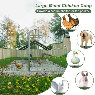 FoxHunter Chicken Run Cage Walk In Coop Poultry Hen Rabbit Kennel Hutch ...