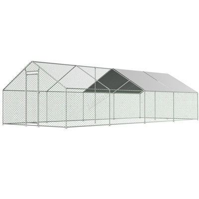 FoxHunter Chicken Run Cage Walk In Coop Poultry Hen Rabbit Kennel Hutch ...
