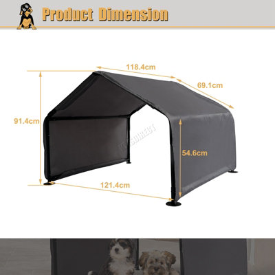 FoxHunter Grey Dogs Cats Small Animals Pet Tent Shade Canopy Park Yard ...