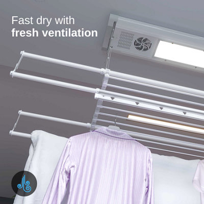 Foxydry Air 122 cm Ceiling Drying Rack, Electric Clothes Dryer with ...