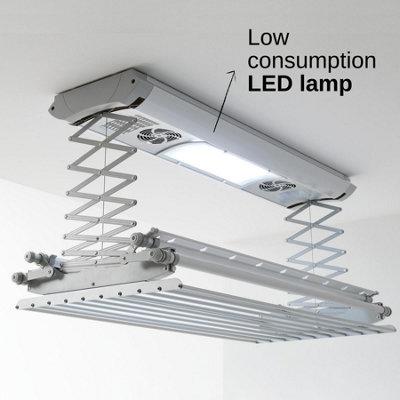 Foxydry Air 122 cm Ceiling Drying Rack, Electric Clothes Dryer with ...