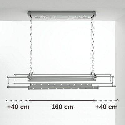 Foxydry Air 160 cm Ceiling Drying Rack, Remote-Controlled Electric ...