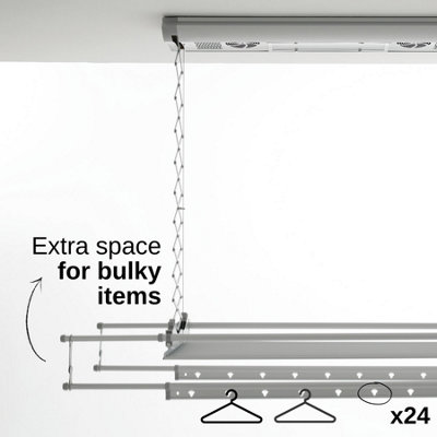 Foxydry Air 160 cm Ceiling Drying Rack, Remote-Controlled Electric ...