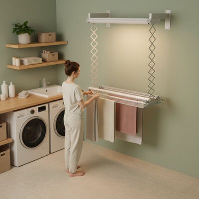 Foxydry Air for Walls 122 cm, Electric Wall-Mounted Drying Rack with ...