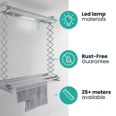 Foxydry Air for Walls 160 cm, Remote-Controlled Electric Wall Clothes ...