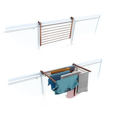 Foxydry Duo 82 cm Corten, Durable balcony drying frame, foldable ...