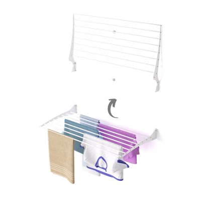 Foxydry Fold 102 cm White, Wall-Mounted Drying Solution, Folding ...