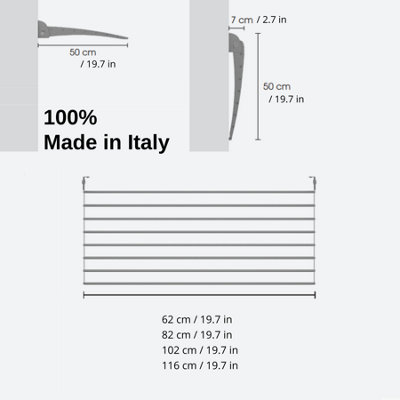 Foxydry Fold Down 102 cm Grey, Wall-Mounted Drying Rack, Modern ...