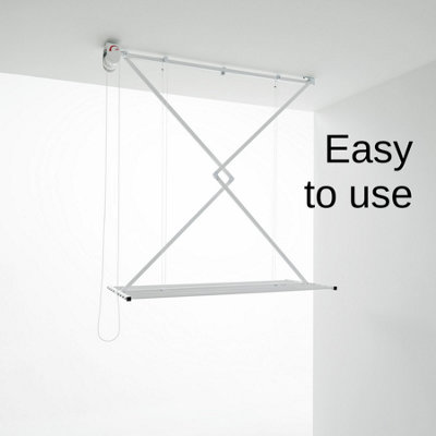 Foxydry Mini 128 cm White, Foldable Ceiling Clothes Dryer with ...