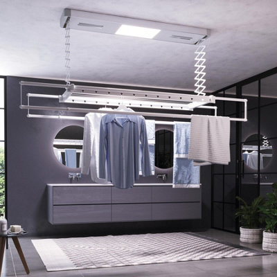 FOXYDRY PRO 122 CM CEILING DRYING RACK, ELECTRIC CLOTHES DRYER WITH ...