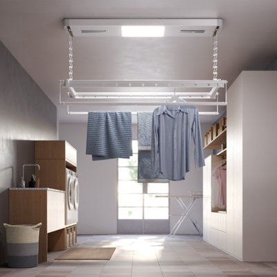 FOXYDRY PRO 160 CM ADJUSTABLE CEILING DRYING RACK, REMOTE-CONTROLLED ...