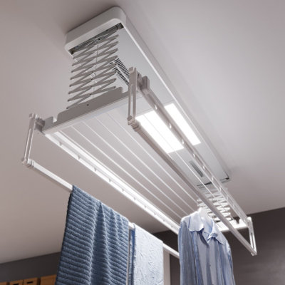 FOXYDRY PRO 160 CM ADJUSTABLE CEILING DRYING RACK, REMOTE-CONTROLLED ...
