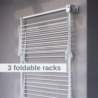 Foxydry Tower 108 cm White, Vertical Laundry Airer with Foldable Racks ...
