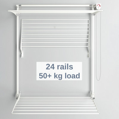 Foxydry Tower 108 cm White, Vertical Laundry Airer with Foldable Racks ...