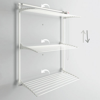 Foxydry Tower 108 cm White, Vertical Laundry Airer with Foldable Racks ...