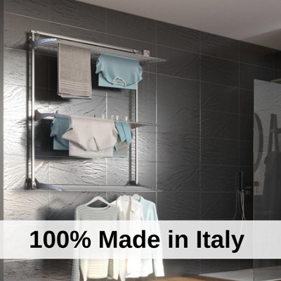 Foxydry Tower 128 cm Grey, Heavy-Duty Clothes Airer with Foldable Racks ...