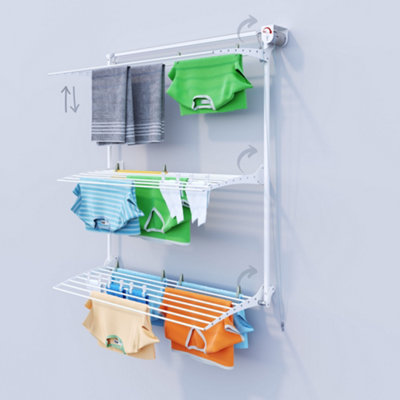 Foxydry Tower 128 cm White, Multi-Level Freestanding Clothes Drying ...